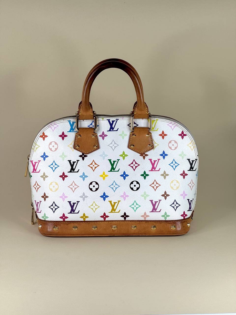 Louis Vuitton White Multicolor Alma PM