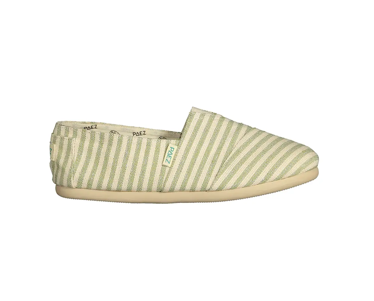 PAEZ Ženske espadrile CLASSIC SURFY LUREX PISTACHIO zelene