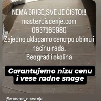 Čišćenje i održavanje objekata Beograd, master čišćenje ❲ 1200 din ❳