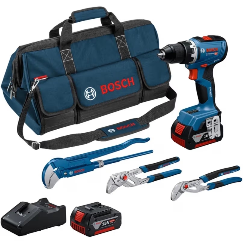 Bosch Professional Kombo set GSR 18V-65 + 2 x 5.0Ah + GAL 18V-40 + Set sanitarnih klešta; M-torba (C) 0615A5007JID: EK000838280