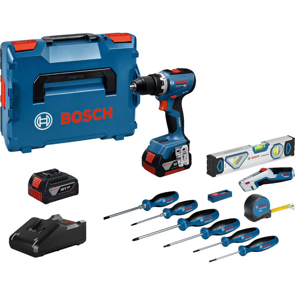 Bosch Professional Kombo set GSR 18V-65 + 2 x GBA 5.0Ah + GAL 18V-40 + Set ručnih alata + 2x L-BOXX 136 0615A5007KID: EK000838323