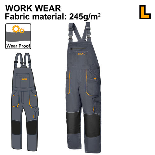 INGCO WUCT8033.L radne pantalone sa tregerima vel l superID: EK000839319