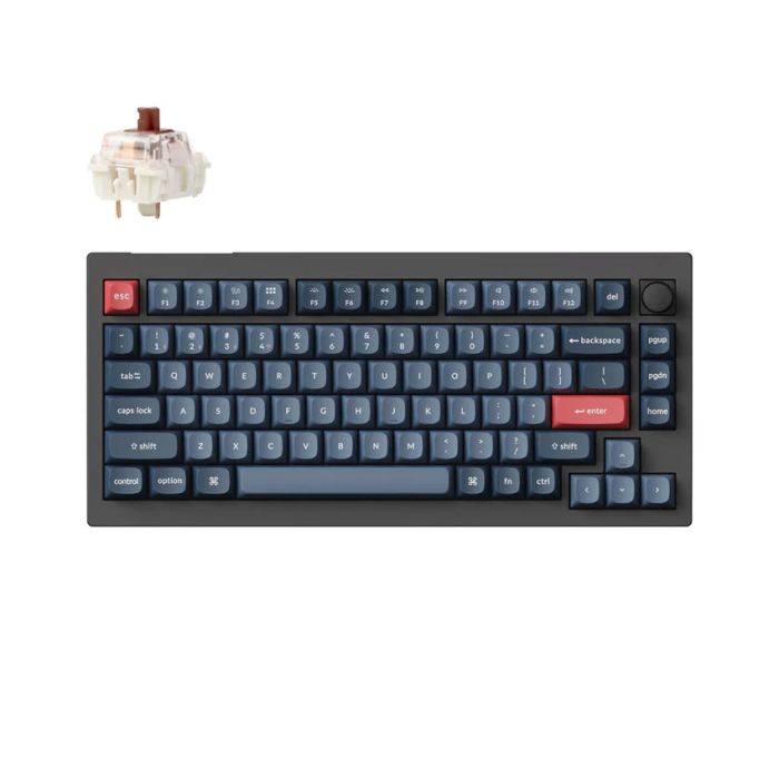Tastatura Keychron V1 Max (V1M-D3) QMK Wireless / 75% / Brown Switch / mehanička / Carbon Black