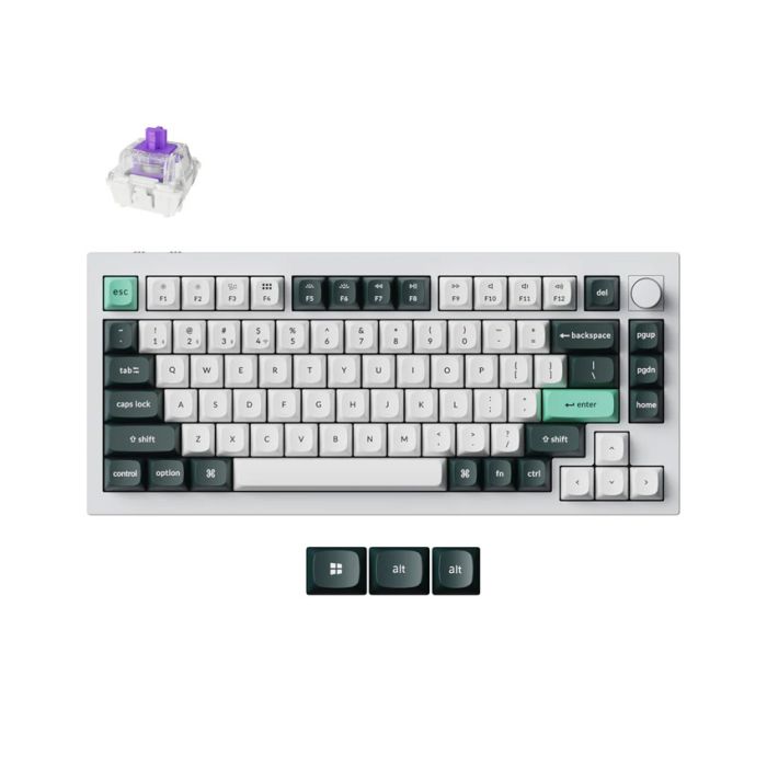 Tastatura Keychron Q1 HE (Q1H-P1) QMK Wireless / 75% / Purple Switch / mehanička / Shell White