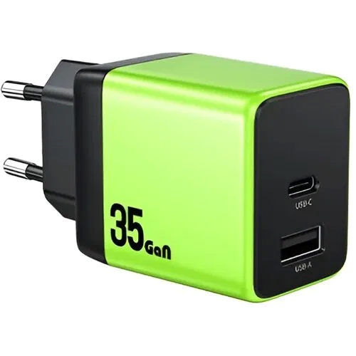 WP‑U36 GaN punjač 2‑porta (USB 3.0 + USB‑C 3.1) 35 W, žuti