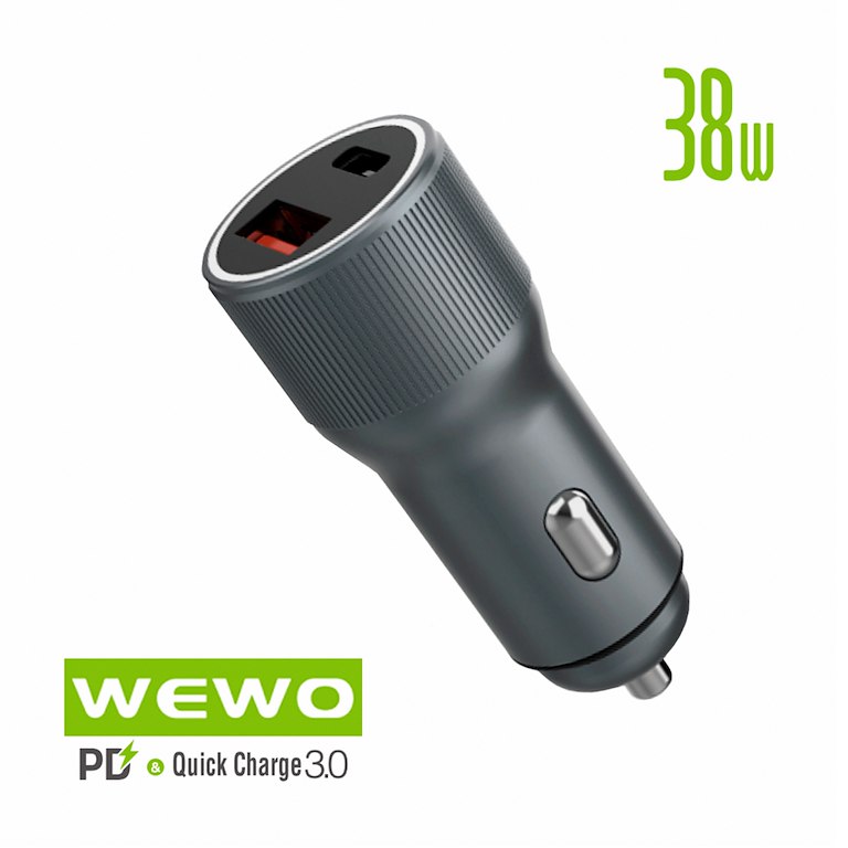 WEWO C-39 AUTO PUNJAČ PD + USB (38W/3A)