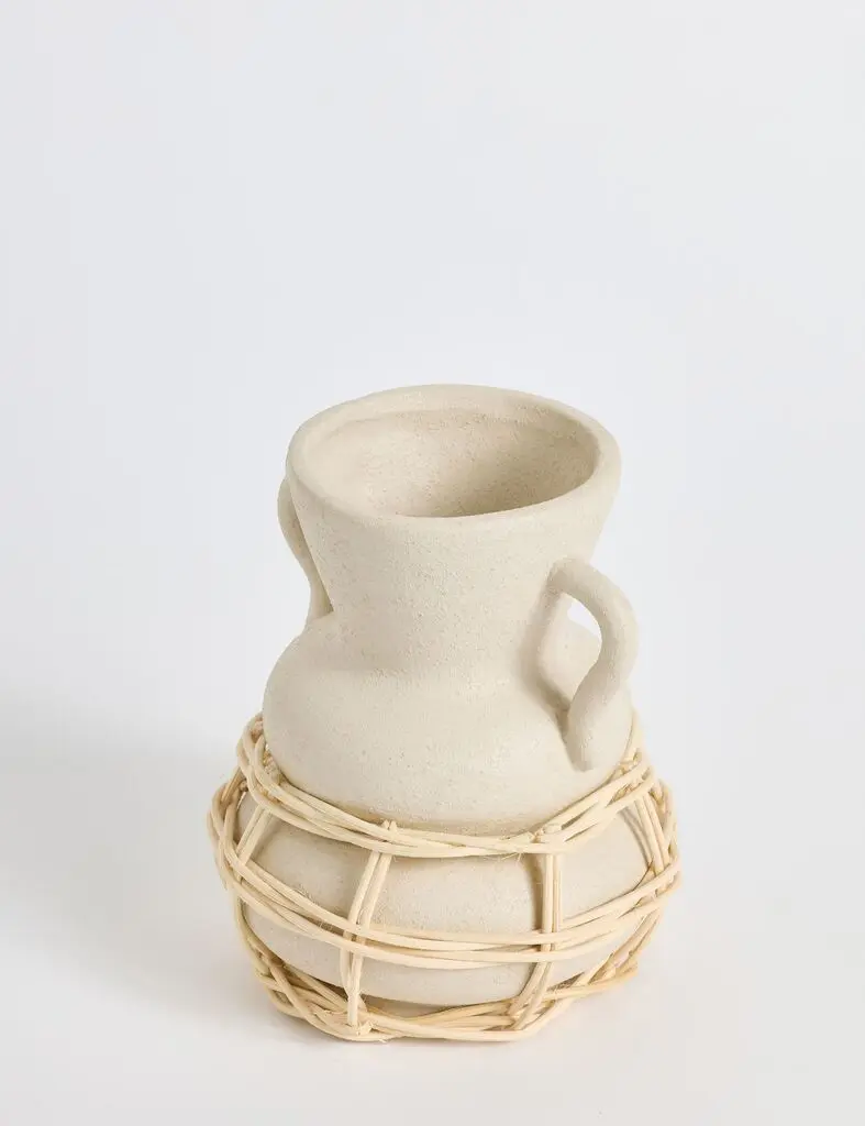Aberto Design Vaza Pot Terracota, 12x16x12 cm, Krem