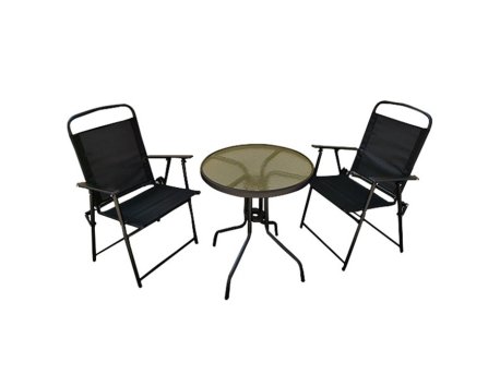 Denis Bistro set od čelika i ratana, 3 dela 32-741000