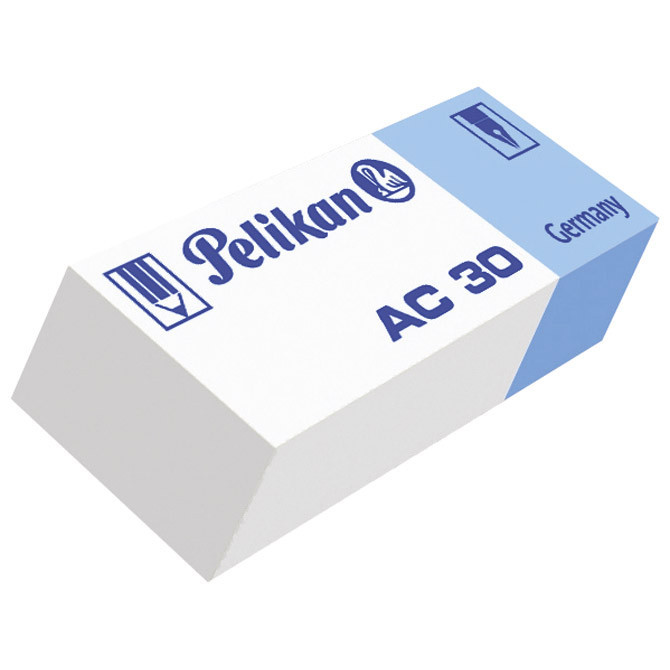 Gumica plasticna AC30 pelikan 606079 belo-plava