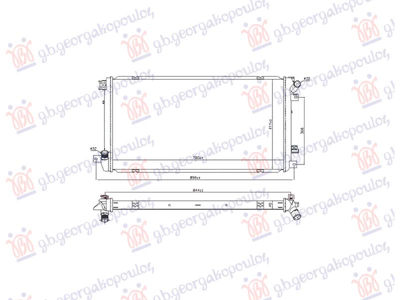 HLADNJAK MOTORA 2.5 DIZEL (CEV DIJAGONALNO) (780×411) (VALEO) RENAULT MASTER/MASCOTT 1998-2009 (FH/UH/HH) (OEM: 21400-00Q0B, 2140000Q0B, 4417245)