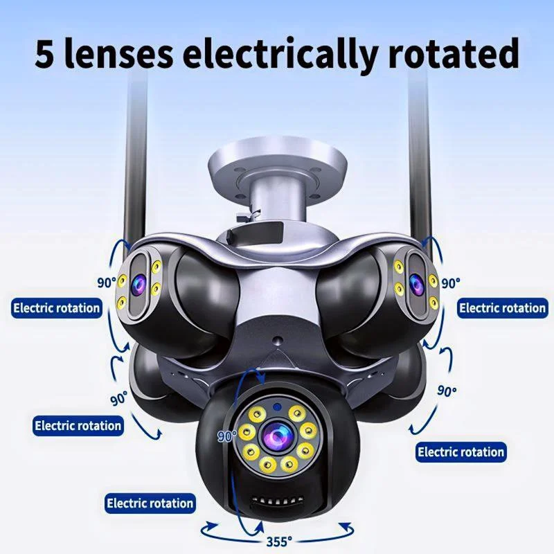 WiFi PTZ kamera sa 5 sočiva – 4K Ultra HD nadzor bez mrtvih uglova