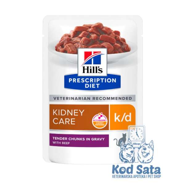 Hill's K/D Kidney Care, Vlažna Hrana Za Mačke Za Negu Bubrega, Sa Govedinom