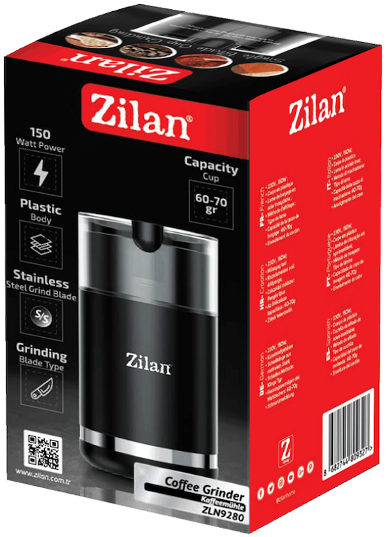 Zilan ZLN9280 Mlin za kafu,Crni 150W