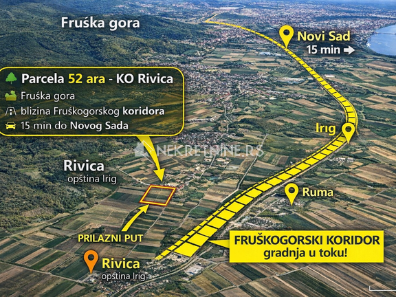 Plac 52 ara –Irig- Rivica – Rumski put uz Fruškogorski koridor