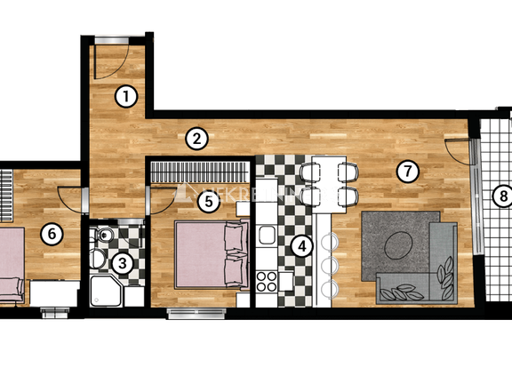 Novogradnja, dvoiposoban stan 64,77m2, Nova Pazova