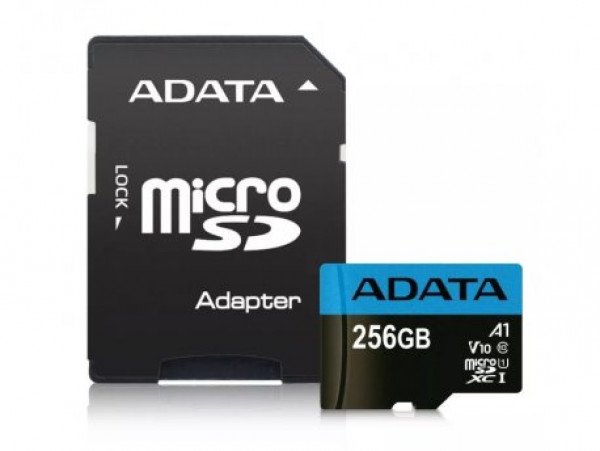 Micro SD Card 256GB AData + SD adapter AUSDX256GUICL10A1-RA1/ class 10