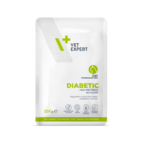 VetExpert Diabetic Chicken sosić za mačke 100g – podrška regulaciji glukoze