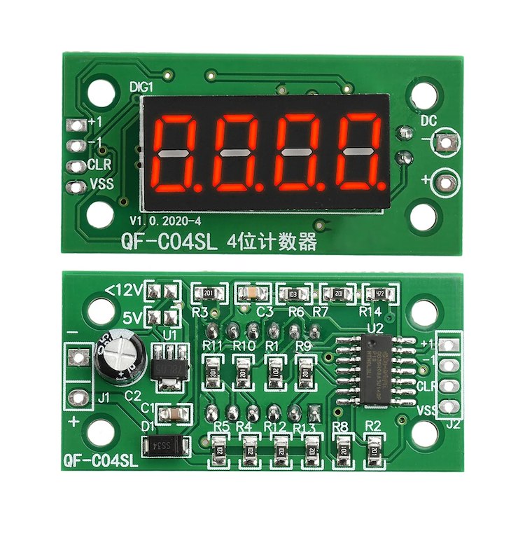 Digitalni Brojač Impulsa 0-9999 sa LED Displejem DC 4-25V