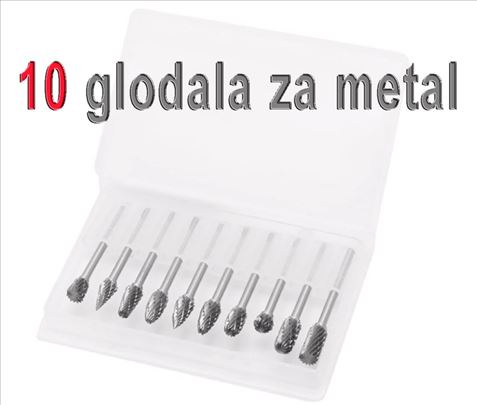 Komplet 10 glodala za metal