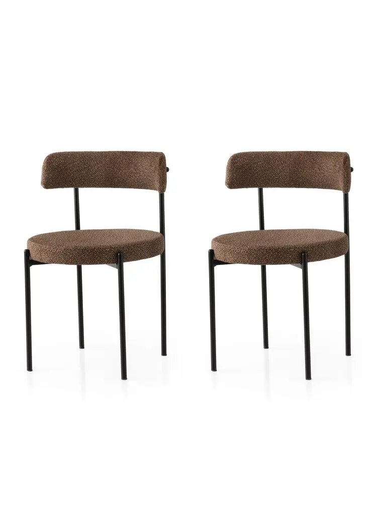 Hanah Home Set stolica Gini, 48,5x75,5x50,5 cm, 2 komada, Braon-crne