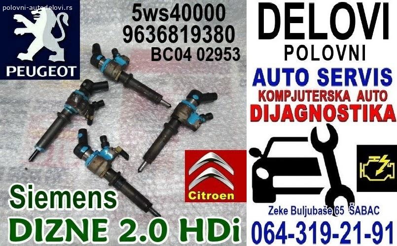 2.0 HDI DIZNE SIEMENS 9636819380 PEŽO CITROEN PEUGEOT
