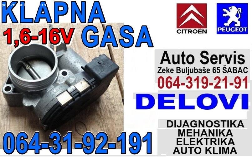 KLAPNA GASA 1,6 - 16V PEŽO CITROEN PEUGEOT