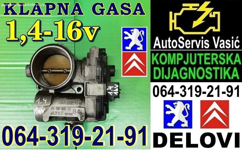 1,4-16V KLAPNA GASA PEŽO 1007,206,207,307 CITROEN C2,C3,C4