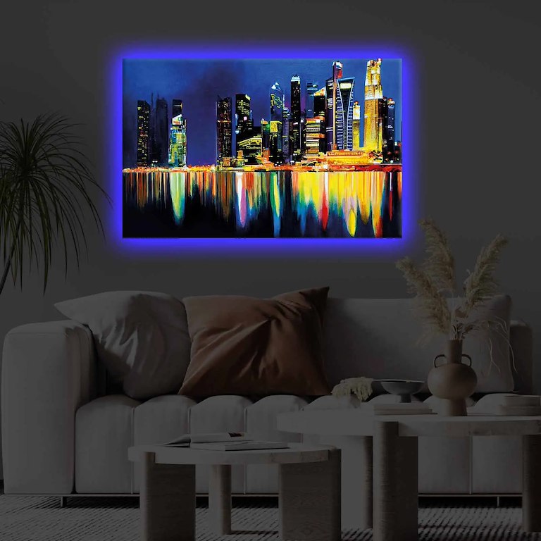 Wallity Slika na platnu sa LED osvetljenjem 45x70cm