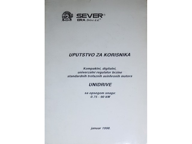 Uputstvo `SEVER` Subotica Jugoslavija