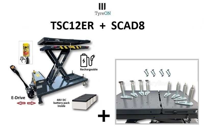 Nova TyreON TSC12ER 1200 kg rechargeable mobile lifting table - Integrated 4 makazasta auto dizalica