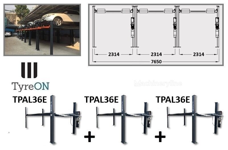 Nova TyreON TPAL36E parking lift + TPAL36E parking lift+ TPAL36E parking lif četvorostubna dizalica