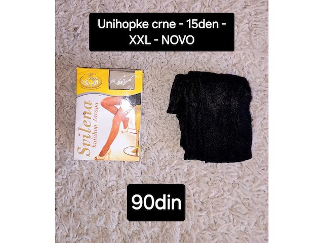 Svilene unihopke hulahopke crne 15 DEN XL i XXL - NOVO
