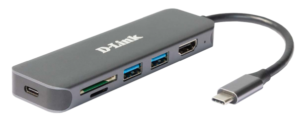 D-Link DUB-2327 6-in-1 Type-C na 2xUSB 3.0/HDMI/CR/PD