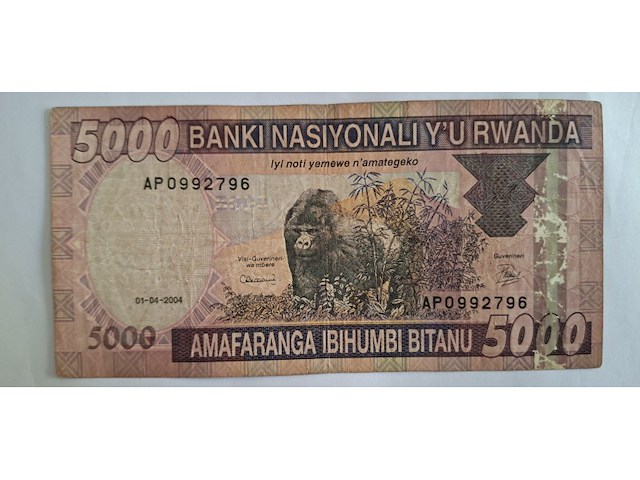 5000 franaka RUANDA