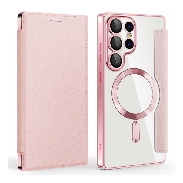 Maska za Samsung S25 Ultra/ S938B na preklop Coral Mag Case Book roze