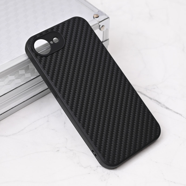 Maska za iPhone 16e Carbon fiber crna
