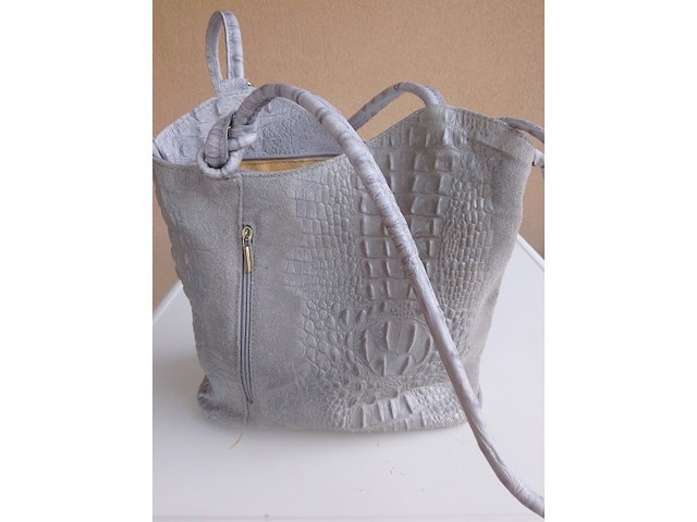 Siva gerliet leather borsa in pelle torba -ranac-NOVO