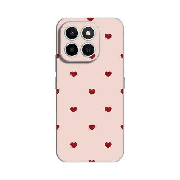Maska za Honor X6c Beige Hearts Silikonska Print