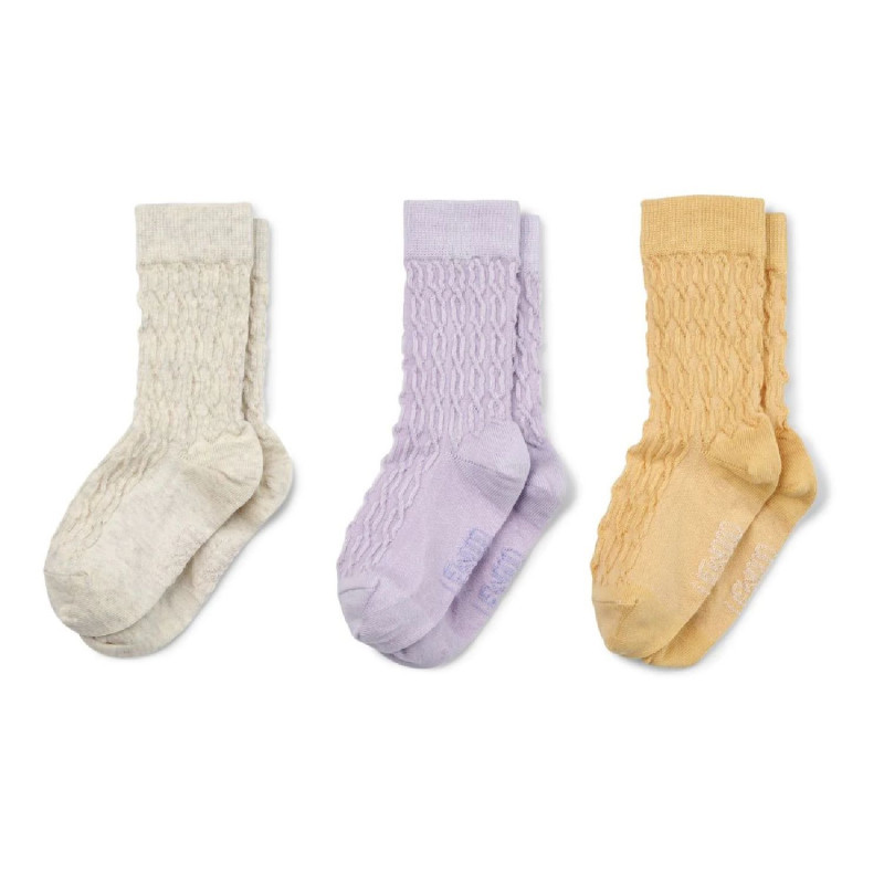 Liewood sokne 3 pcs Flavio, Misty lilac mix