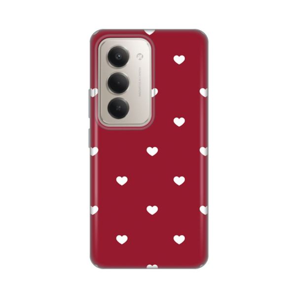 Maska za Xiaomi Redmi 15 4G Burgundy Hearts Silikonska Print Skin