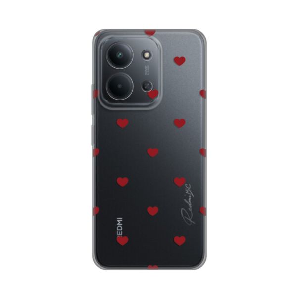 Maska za Xiaomi Redmi 15C 4G Red Hearts Silikonska Print