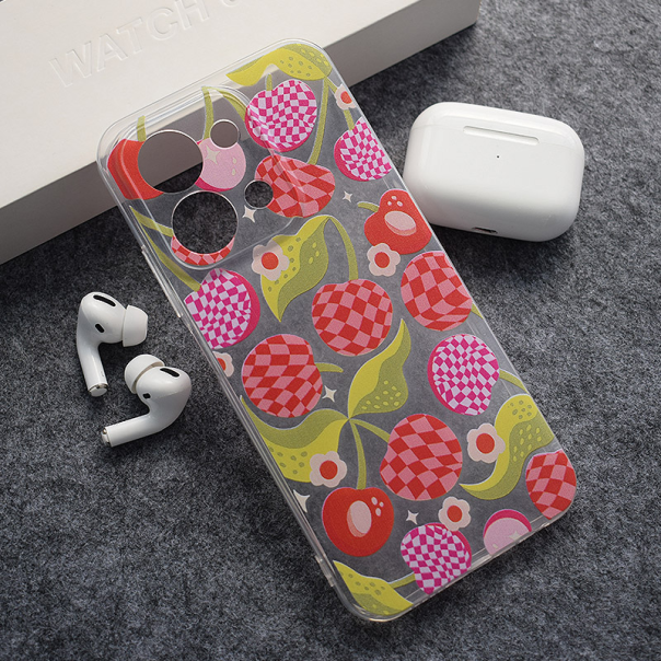 Maska za Xiaomi Redmi 15C (173 mm) Checkered Cherries Nanobit Print