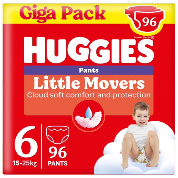 Huggies pel.pants  little moversBOX 6 15-25kg96kom