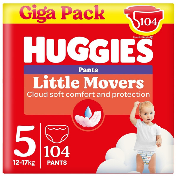 Huggies pel.pants  little moversBOX5 12-17kg104kom