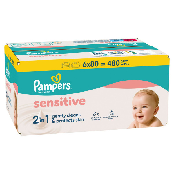 Pampers baby vlazne maramice Sensitive 6X80 kom