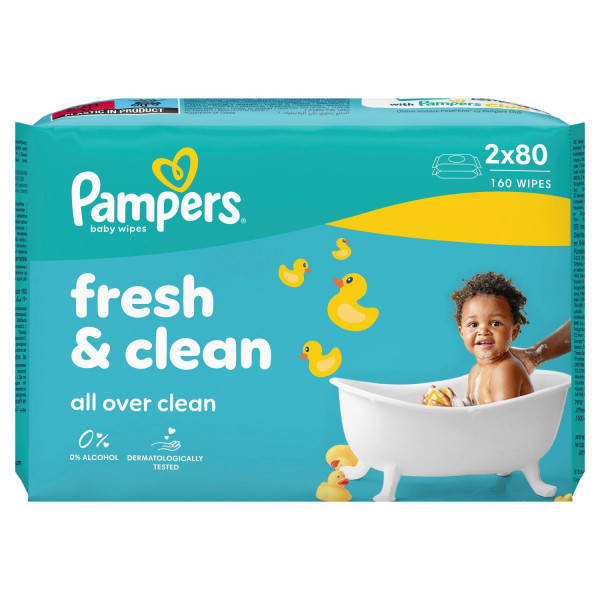 Pampers baby vlazne maramice Fresh 2x80 kom