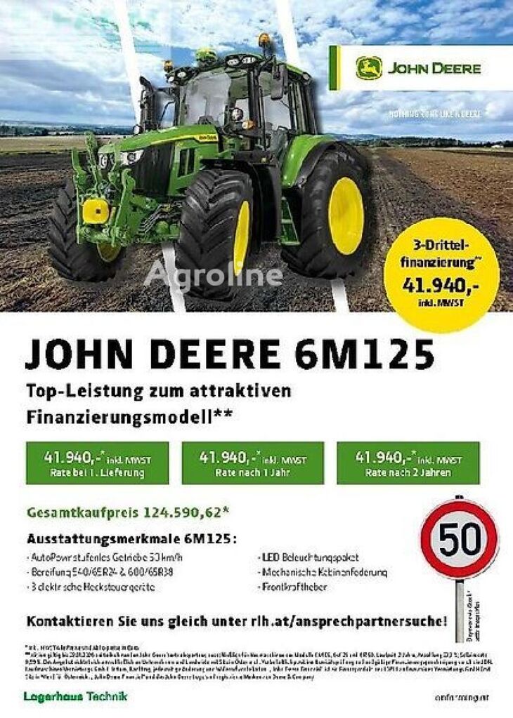 John Deere 6m 125 traktor točkaš