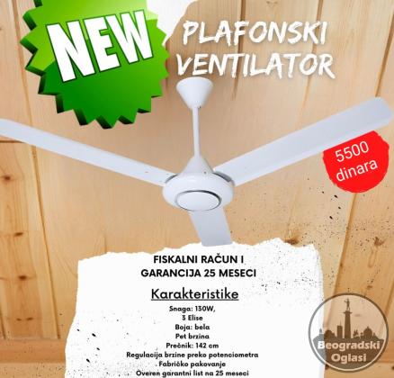 Plafonski Ventilator ELV30 Tri Metalne Elise 140cm