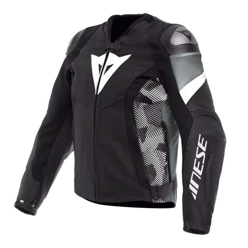 DAINESE AVRO 5 KOŽNA JAKNA CRN/BEL/TMN-SIV