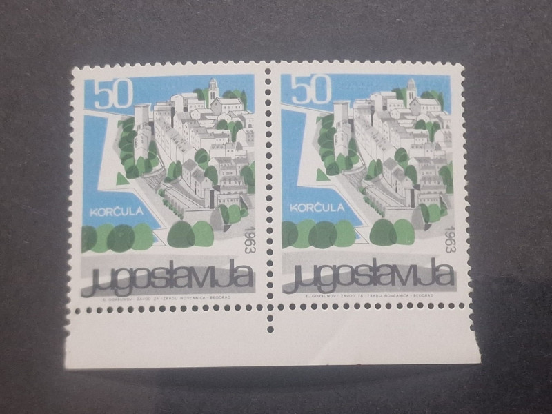 Jugoslavija 1963 **Čist Dvojac** Korčula Turizam